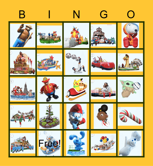 Macy's Thanksgiving Day Parade 2022 Bingo Card