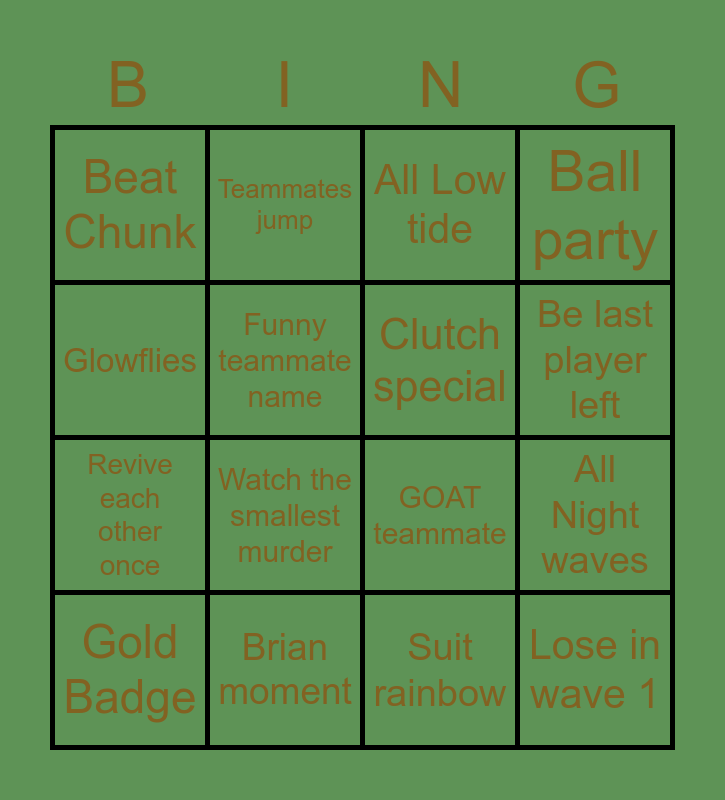 friendly salmon Bingo Card