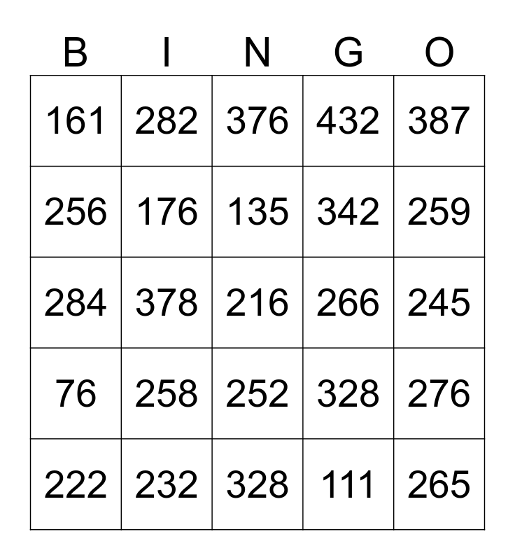Distributive Property Bingo 2 x 1 Bingo Card