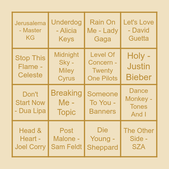 THE 2020 EDITION Bingo Card