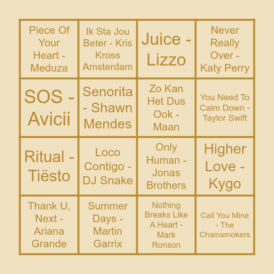 THE 2019 EDITION Bingo Card