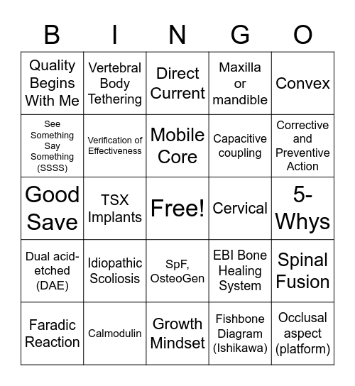 ZV Westminster Quality Week Bingo Card