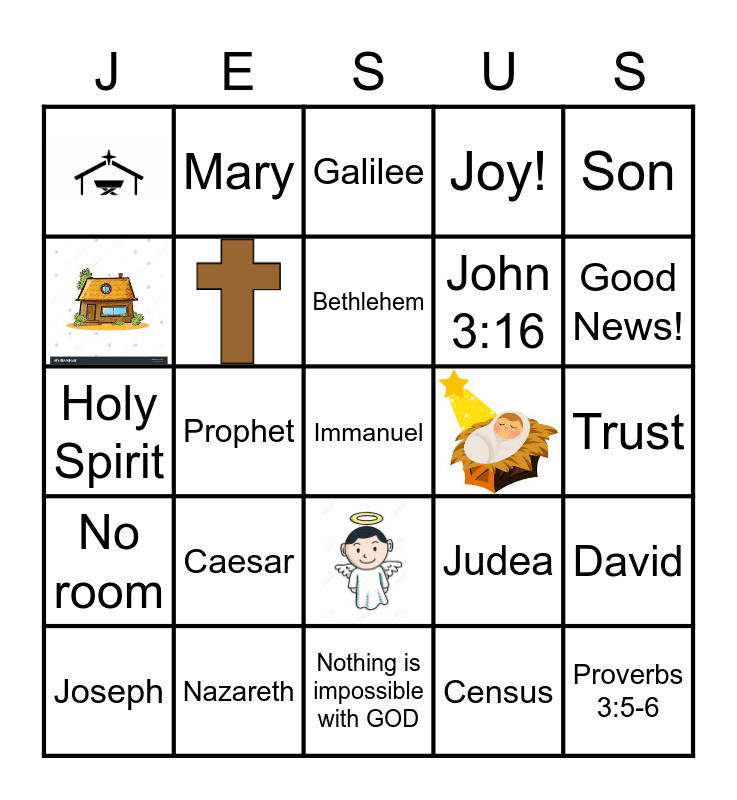Birth of Jesus Bingo Card