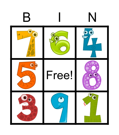 Number Bingo Card
