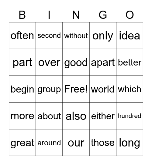2-3a Bingo Card