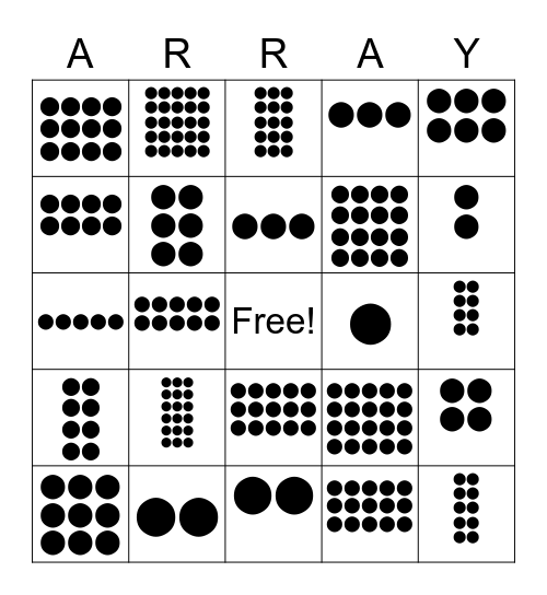 Array Bingo Card