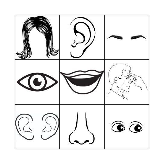 Parts of the Face Bingo Card