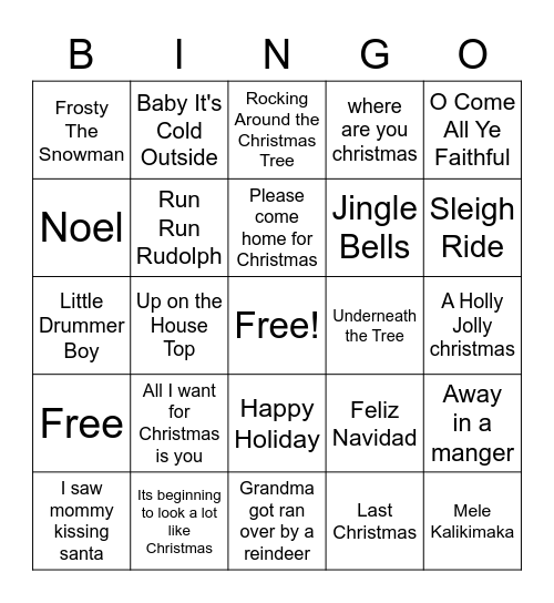 Christmas Bingo Card