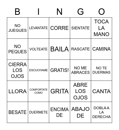 MANDATOS DE TU Bingo Card