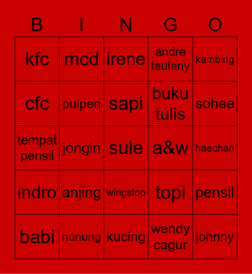 Bingo Card