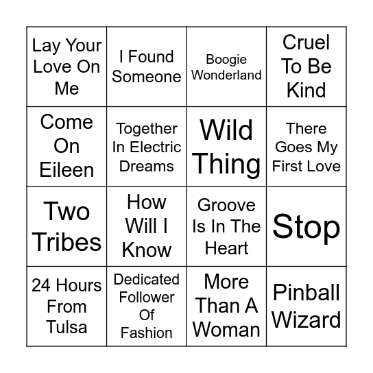 ALL OR NOTHING Bingo Card ALL OR NOTHING Bingo Card