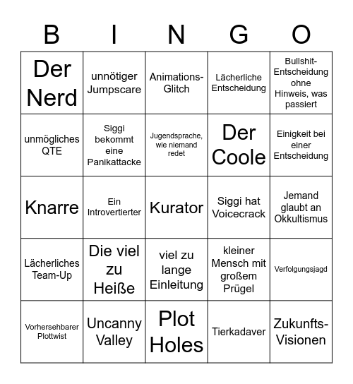 The Devil In Me Bingo Card