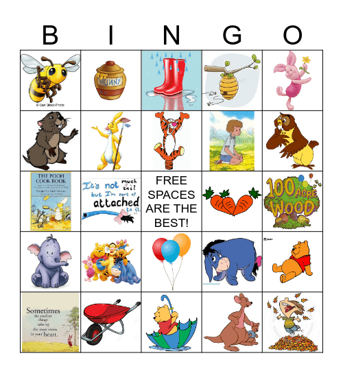 Winnie the Pooh Bingo Card