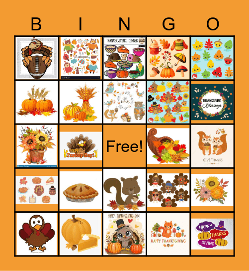 Thanksgiving Bingo Card