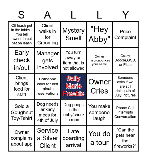 Reception Bingo Card
