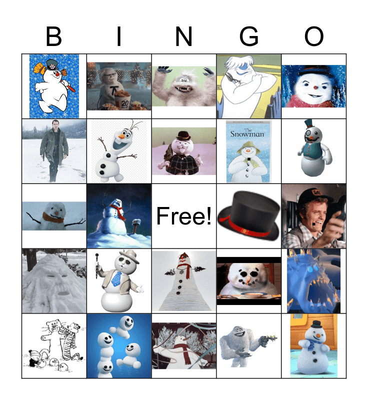 Snowman Bingo Card