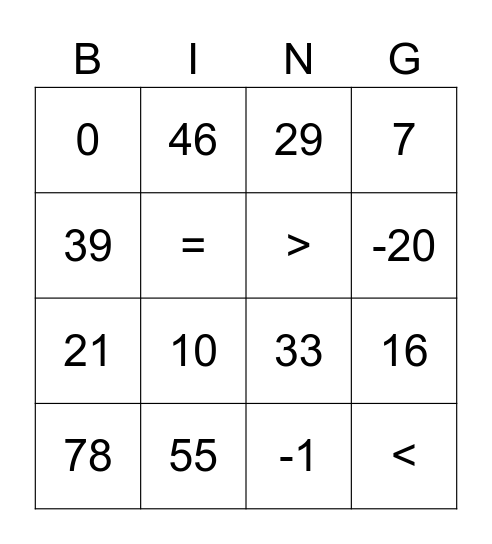 Operation Bingo 2 Bingo Card