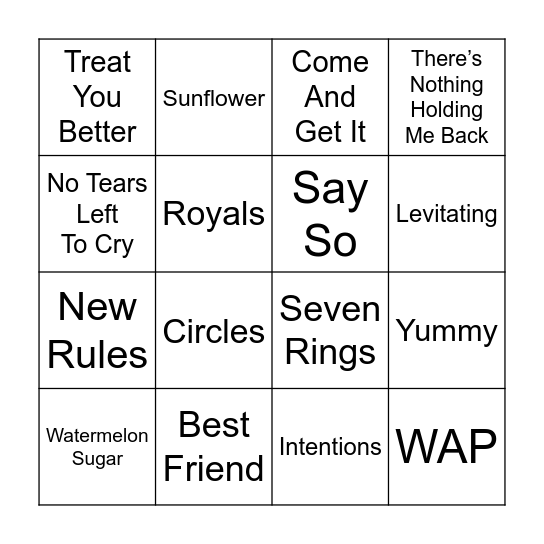 The Young Folk Gen Z Bingo Card
