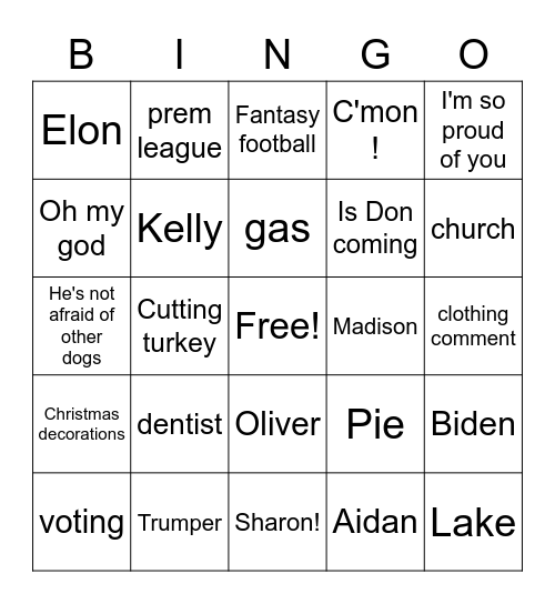 Bob Bingo Card