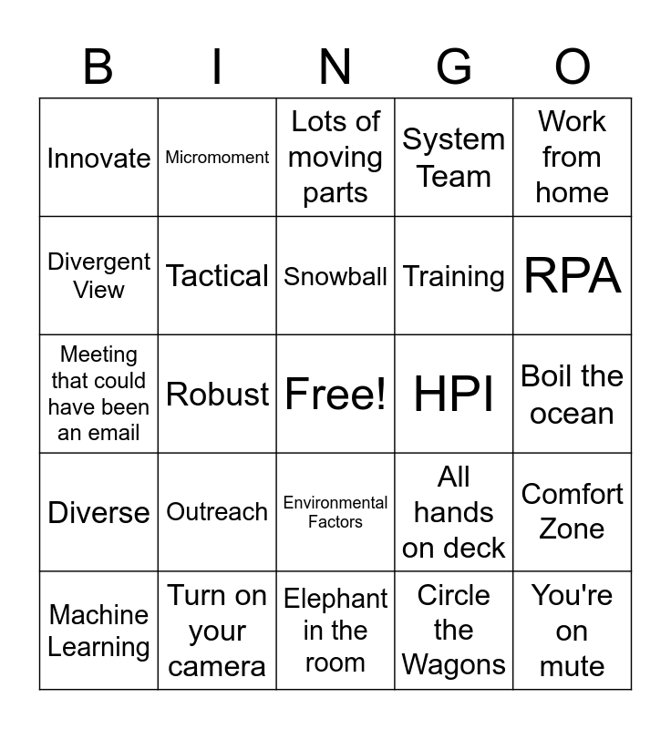 BSRO Collaboration Event - Fall 2022 Bingo Card