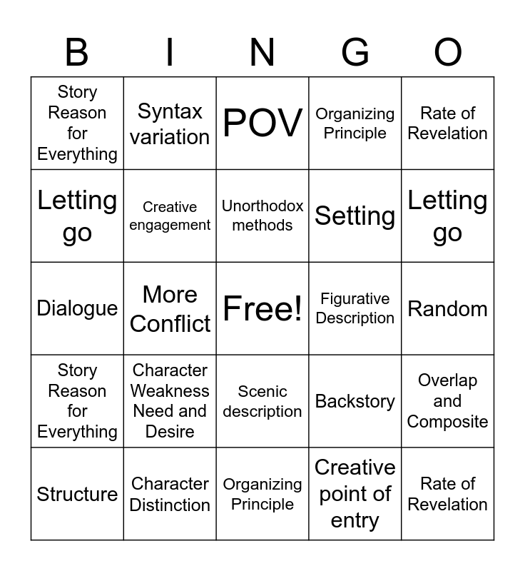 Revision Bingo! Bingo Card