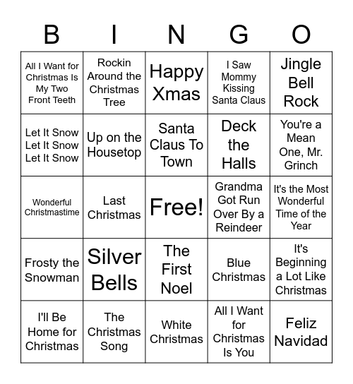 Christmas Bingo Card