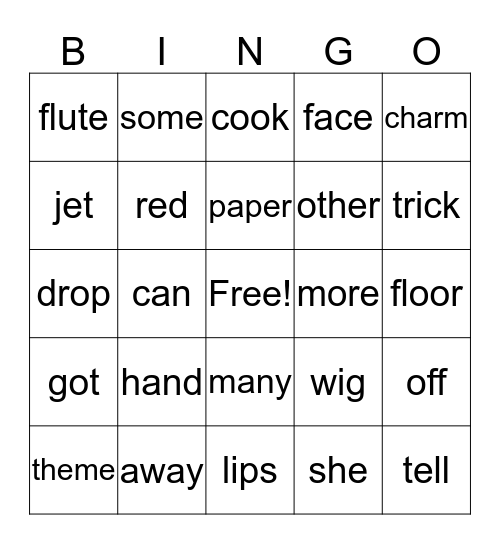 K-2 spelling bee list 1 Bingo Card