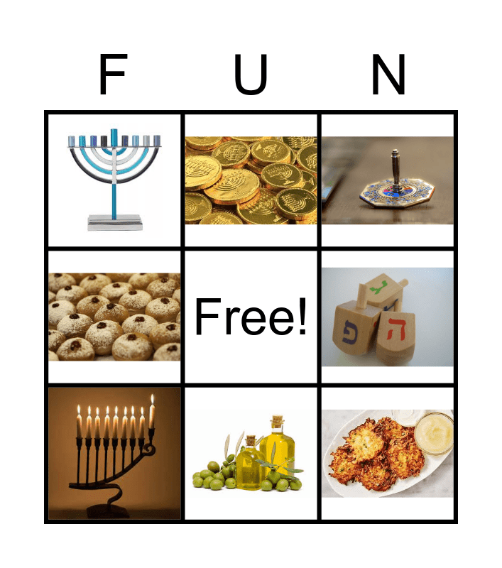 Hanukkah Bingo Card