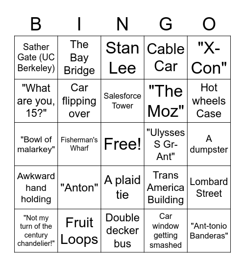 Ant Man and The Wasp Bingo Card