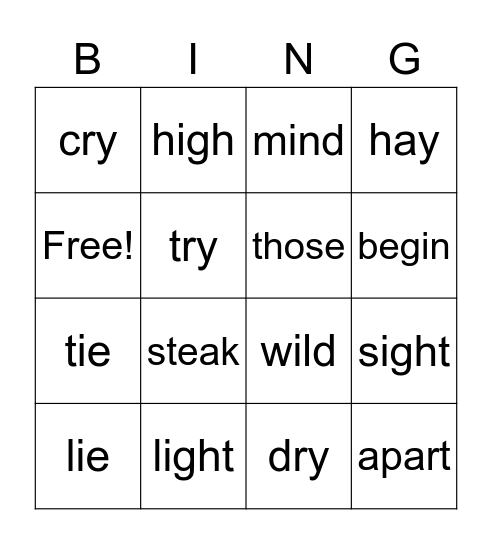 Spelling 3.2 Bingo Card