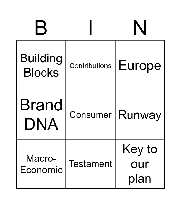 PVH+ Plan Bingo Card