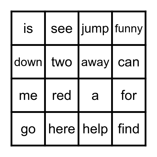 Bingo List 1 Bingo Card