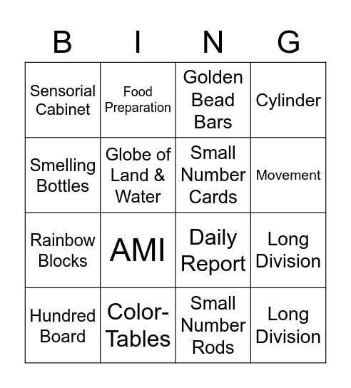 Reindeer Bingo Card