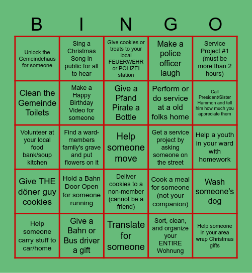 Go about doing GOOD! Bingo Card