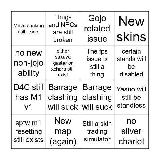 aut *summer* update part 2 Bingo Card