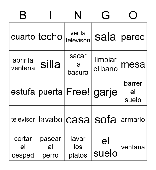 la casa bingo Card