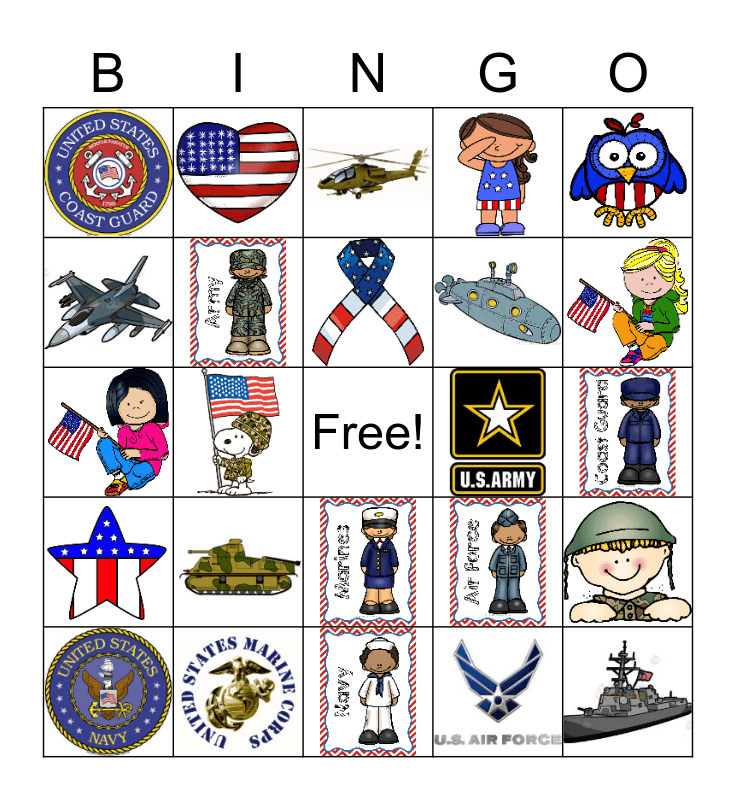 MILITARY CHILD Bingo Card