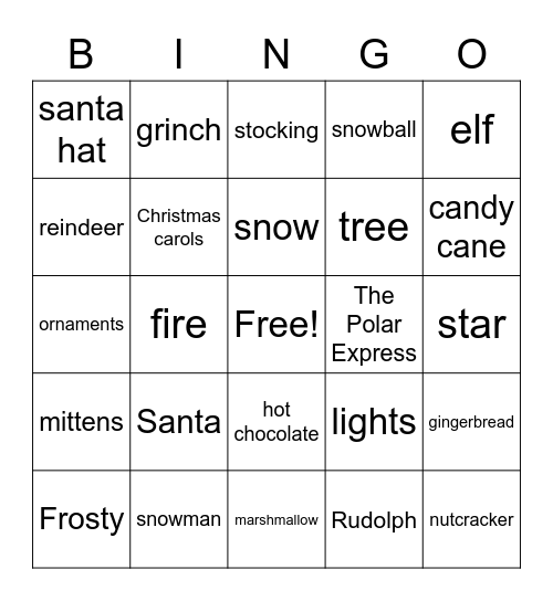 Christmas Bingo Card