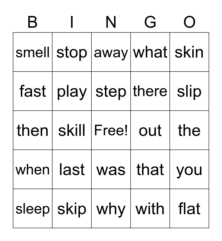 S-blends Bingo Card