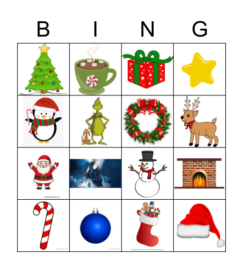 Pre-K Christmas Bingo Card