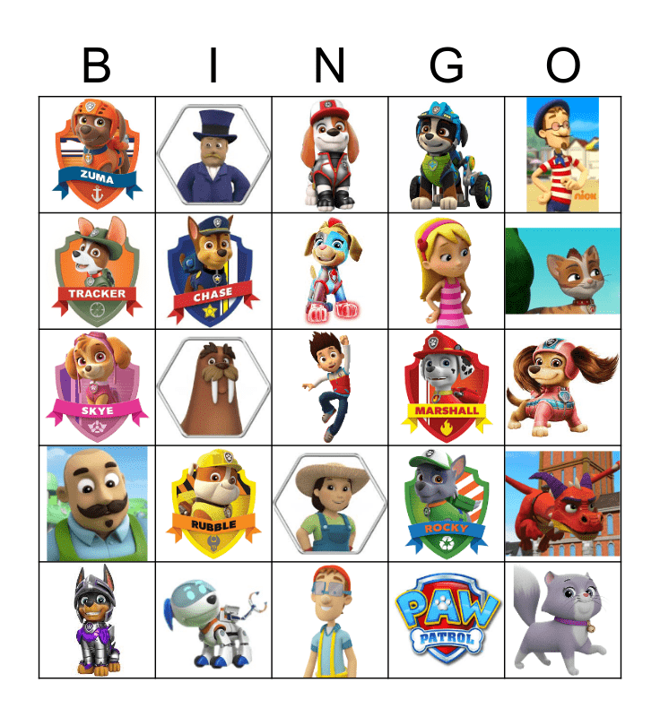 PAW PATROL BINGO Card