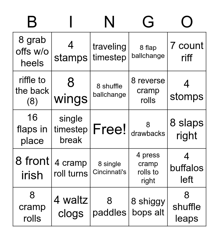 TAP BINGO Card