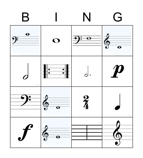 Music Bingo! Bingo Card