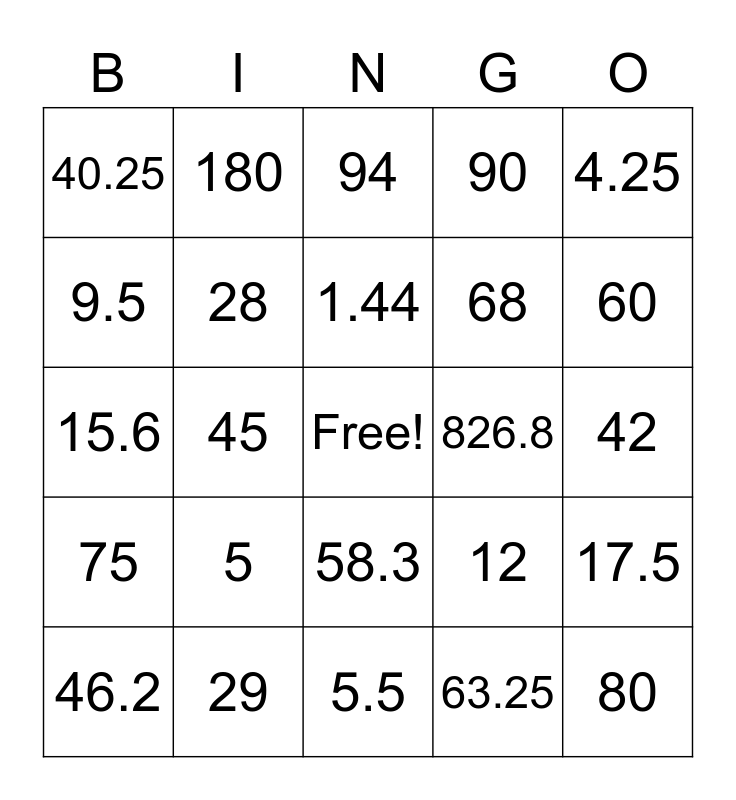 Plethora of Percentage Practice! Bingo Card