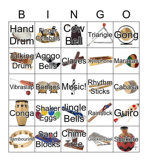 Classroom Instrument Bingo! Bingo Card