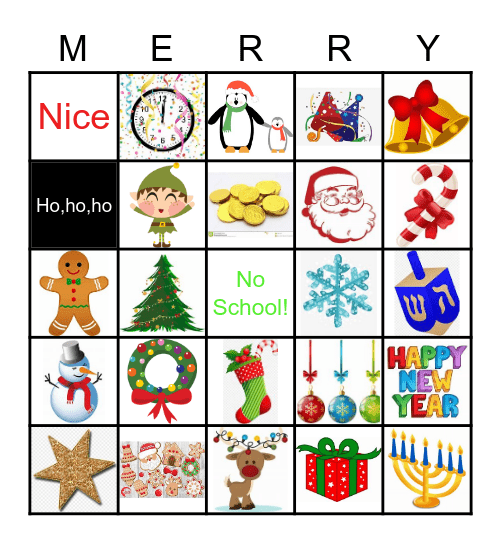 Holiday BINGO Card