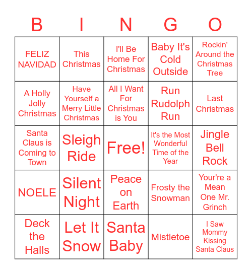 Christmas BINGO Card