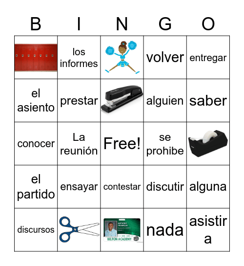 Spanish II semester review Bingo Card