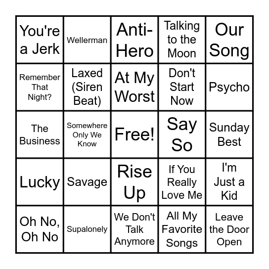 TikTok Trends Bingo Card