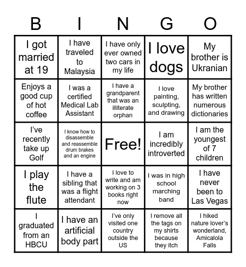 CS Bingo Card